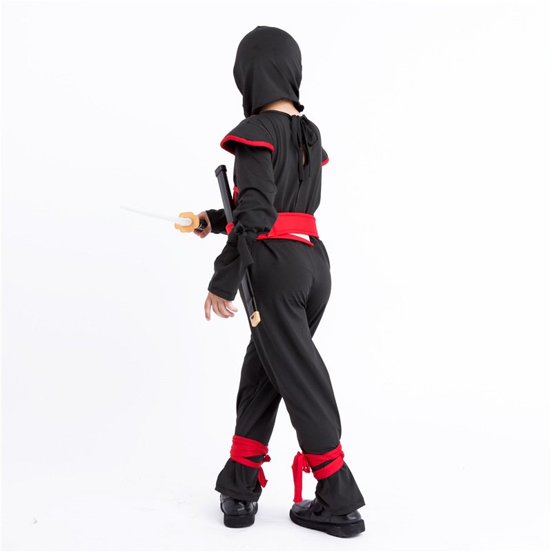 Children Halloween Role Playing Black Ninja Dress Kids Masked Warrior ...