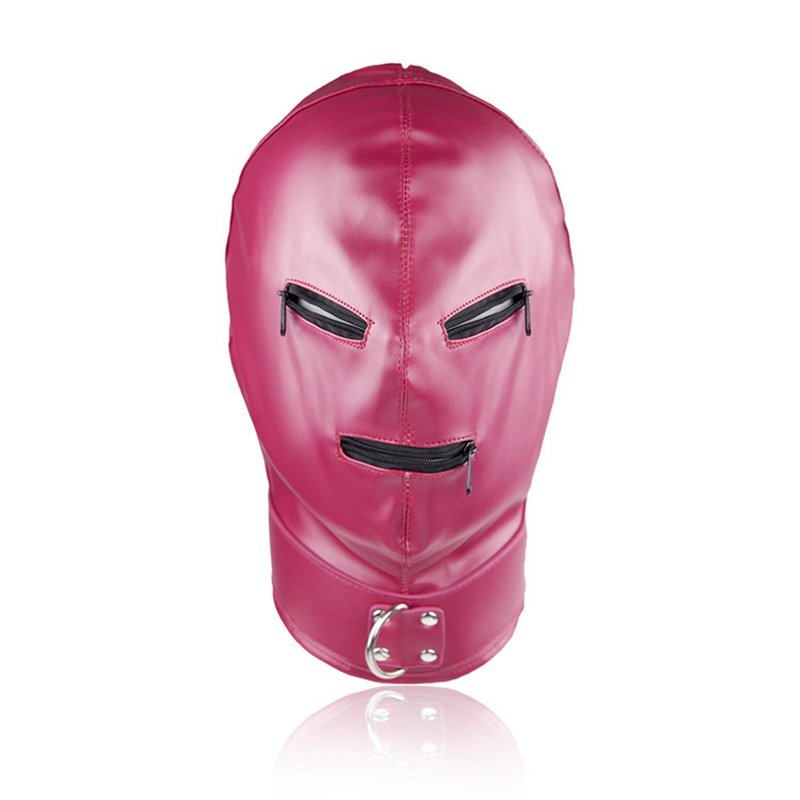 Latex Erotic GAUGE PVC Adult Fetish Headgear COS SM Head Mask Zipper PU ...