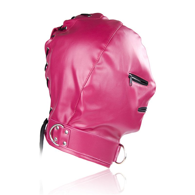 Latex Erotic GAUGE PVC Adult Fetish Headgear COS SM Head Mask Zipper PU ...