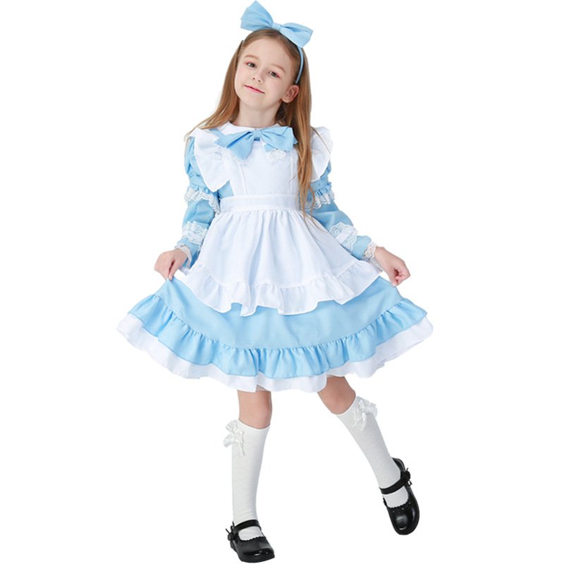 Children Lolita Costume Carnival Maid Cosplay Outfits Teenage Mardi ...