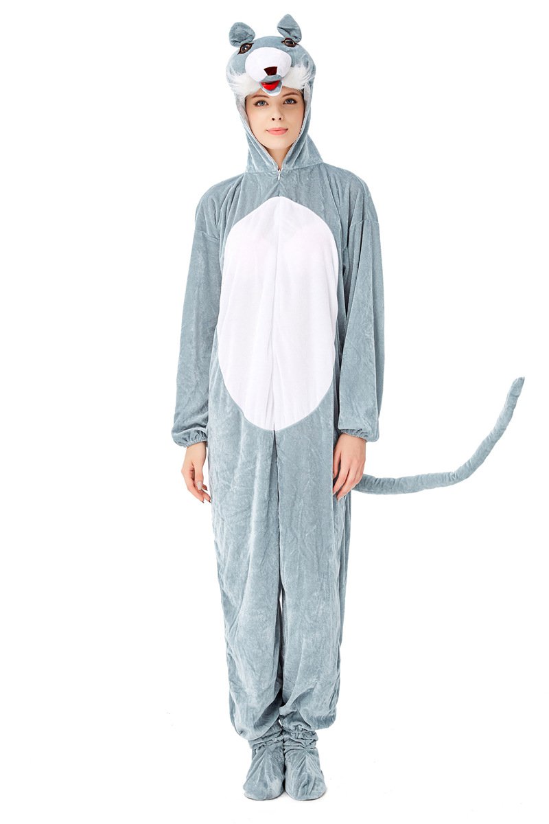 Carnival Timber Wolf Costume Plush Ashen Wolf Outfits Halloween Animal ...