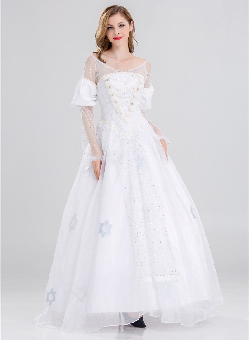 Europe Wite Queen Cosplay Uniform Royal Court Costume For Women Palace ...