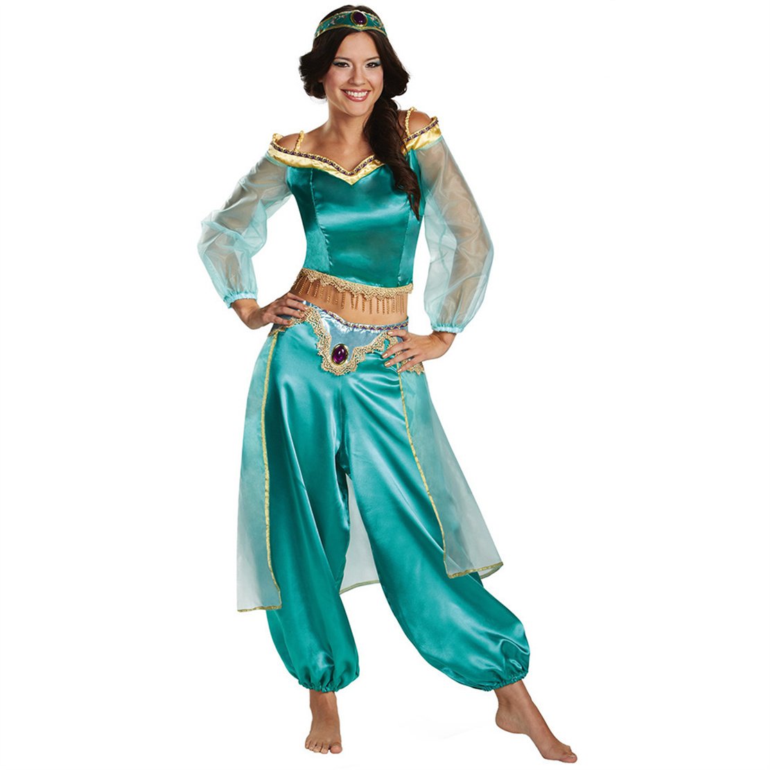 Arab Girl Jasmine Halloween Fancy Dress Middle Eastern Princess Costume ...