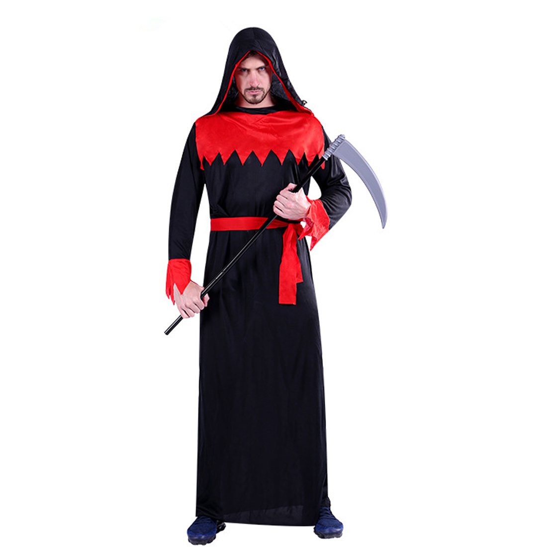 Black Death Costume Ghosts Cosplay Uniform Halloween Outfit Demon Cos ...