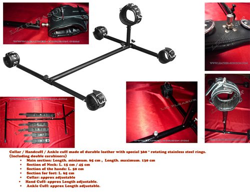 Bondage restraint RODS set with cuffs and collar / muñequeras,collar y ...