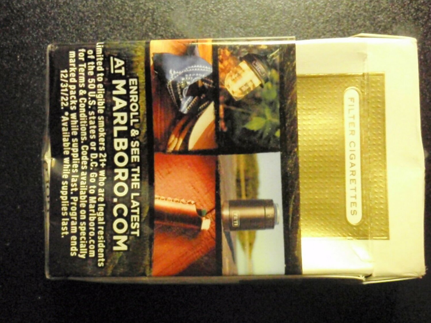 EMPTY Cigarette Box Collectible MARLBORO GOLD w/ promo wrapper