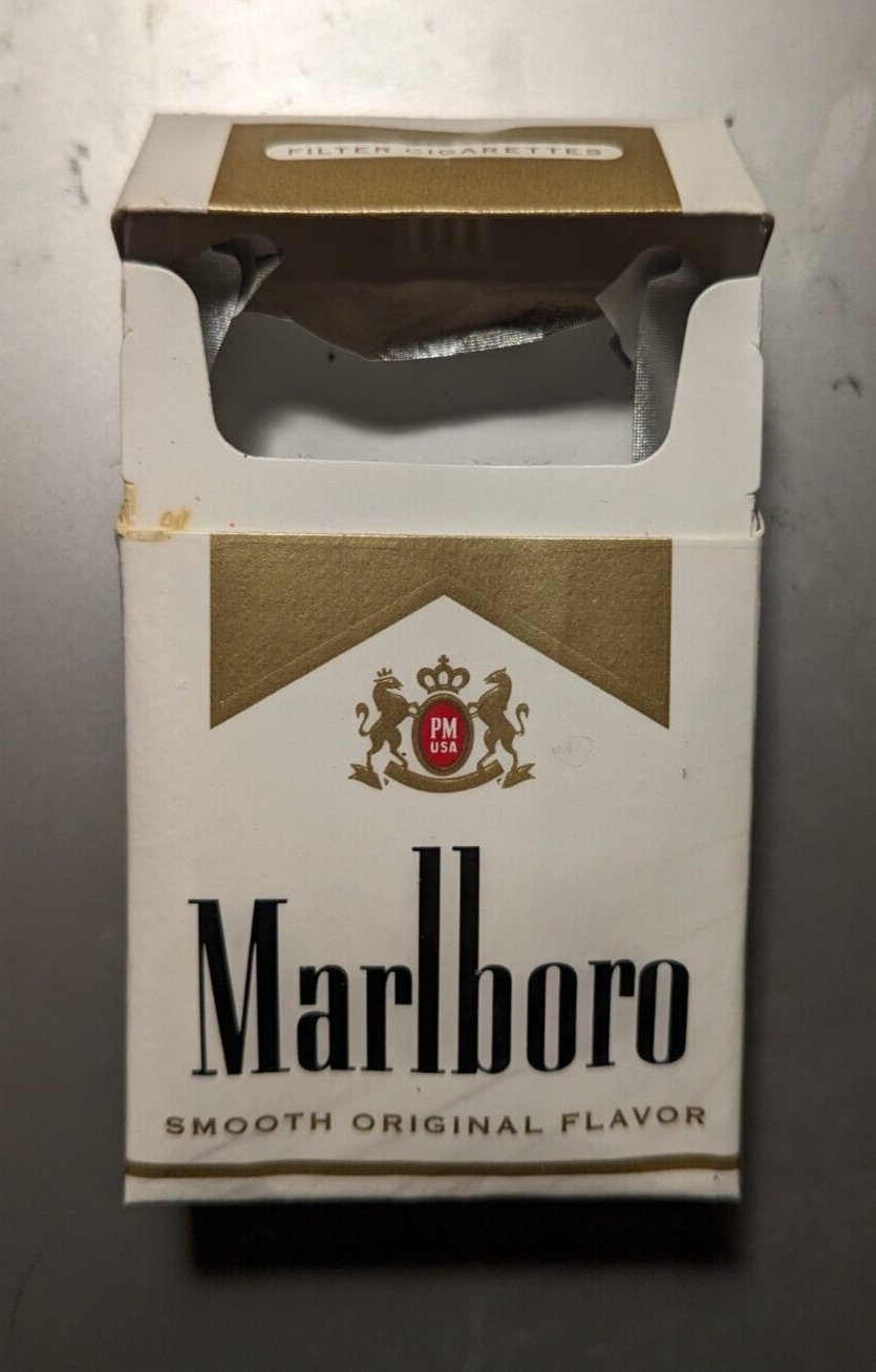 EMPTY Cigarette Box Collectible MARLBORO Original GOLD - VA tax stickers