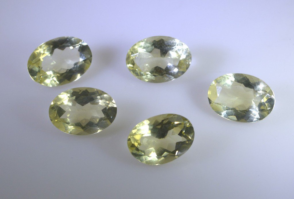 lemon Quartz loose Stone 1 Pieces 10 x 14 mm Oval Yellow faceted Gemstone