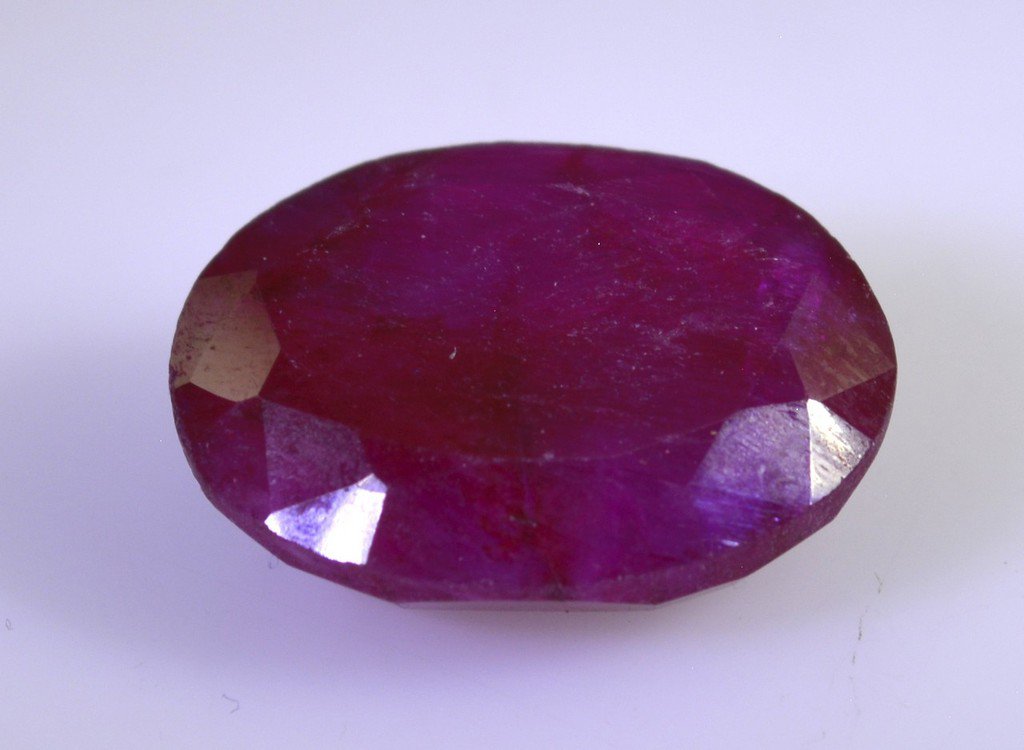 Dyed Rubi loose Stone 1 Pieces 13 x 16 mm Oval multi faceted Gemstone