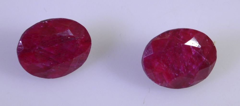Dyed Rubi loose Stone 1 Pieces 7 x 9 mm Oval multi faceted Gemstone
