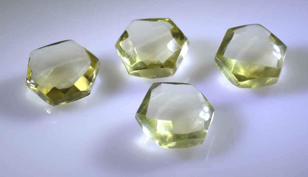 lemon Quartz loose Stone 1 Pieces 15 x 15 mm Fancy Yellow faceted Gemstone