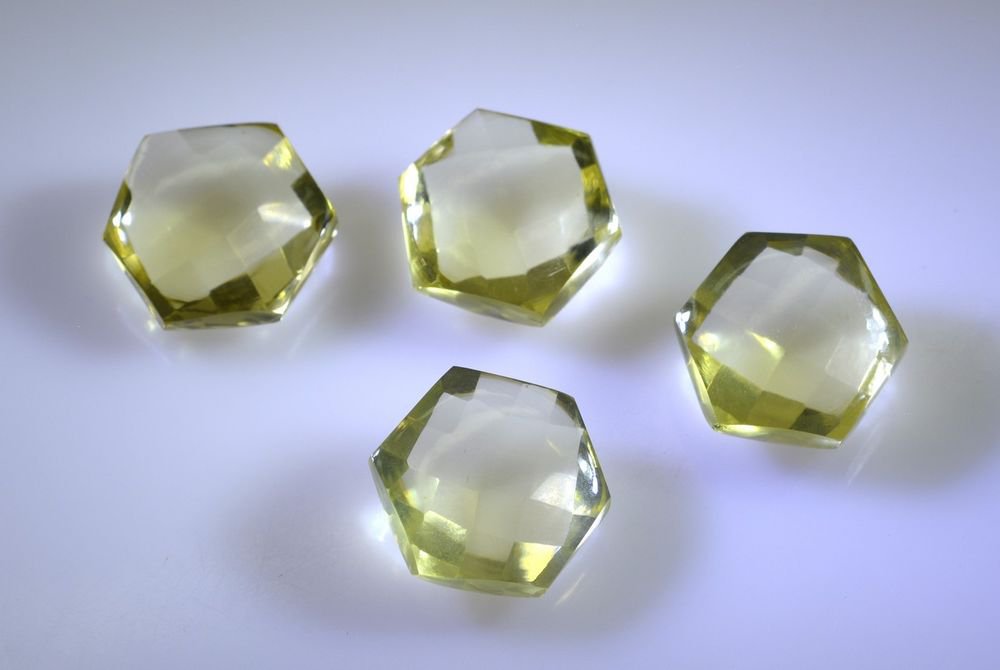 lemon Quartz loose Stone 1 Pieces 15 x 15 mm Fancy Yellow faceted Gemstone