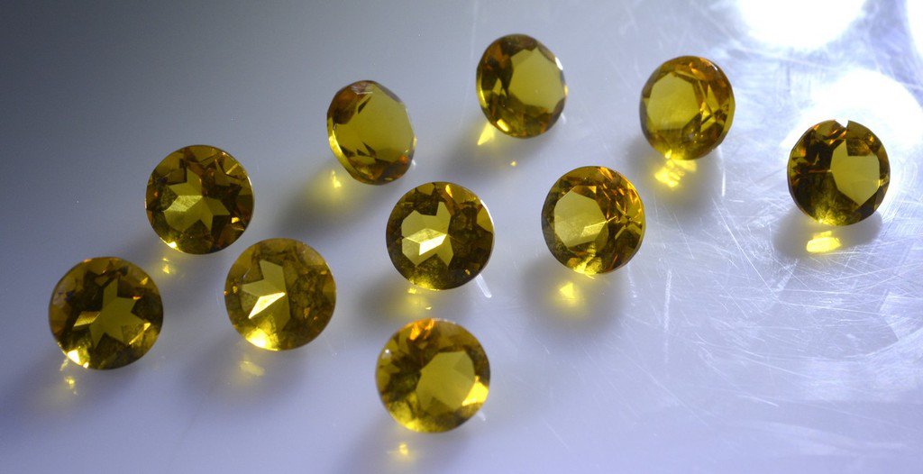 Citrin cz loose Stone 1 Pieces 7 x 7 mm Round Yellow faceted Gemstone
