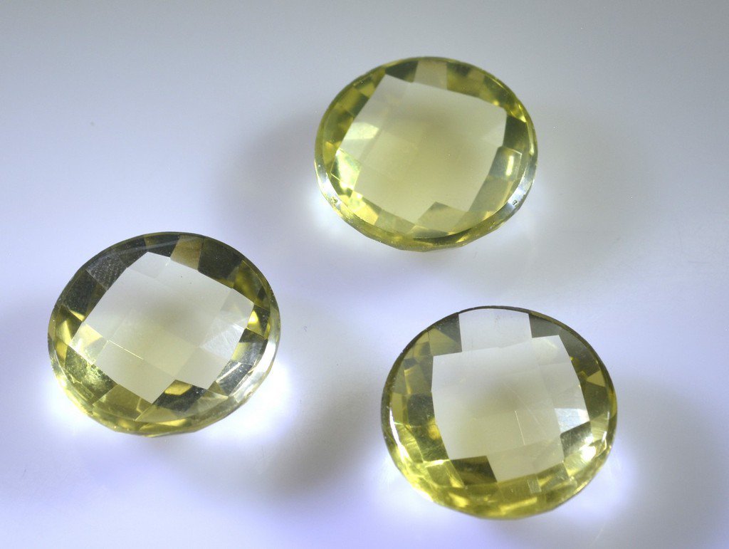lemon Quartz loose Stone 1 Pieces 18 x 18 mm Round Yellow faceted Gemstone