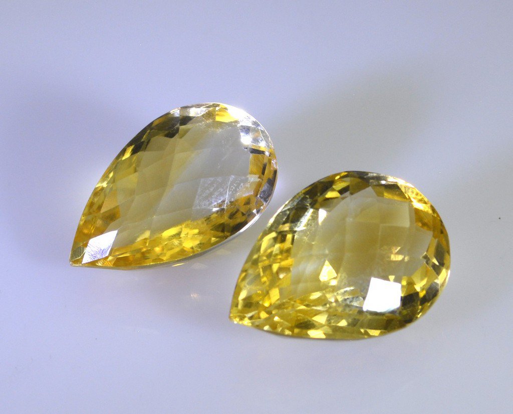 Citrine loose Stone 1 Pieces 12x19,14x20 mm Pear Yellow faceted Gemstone