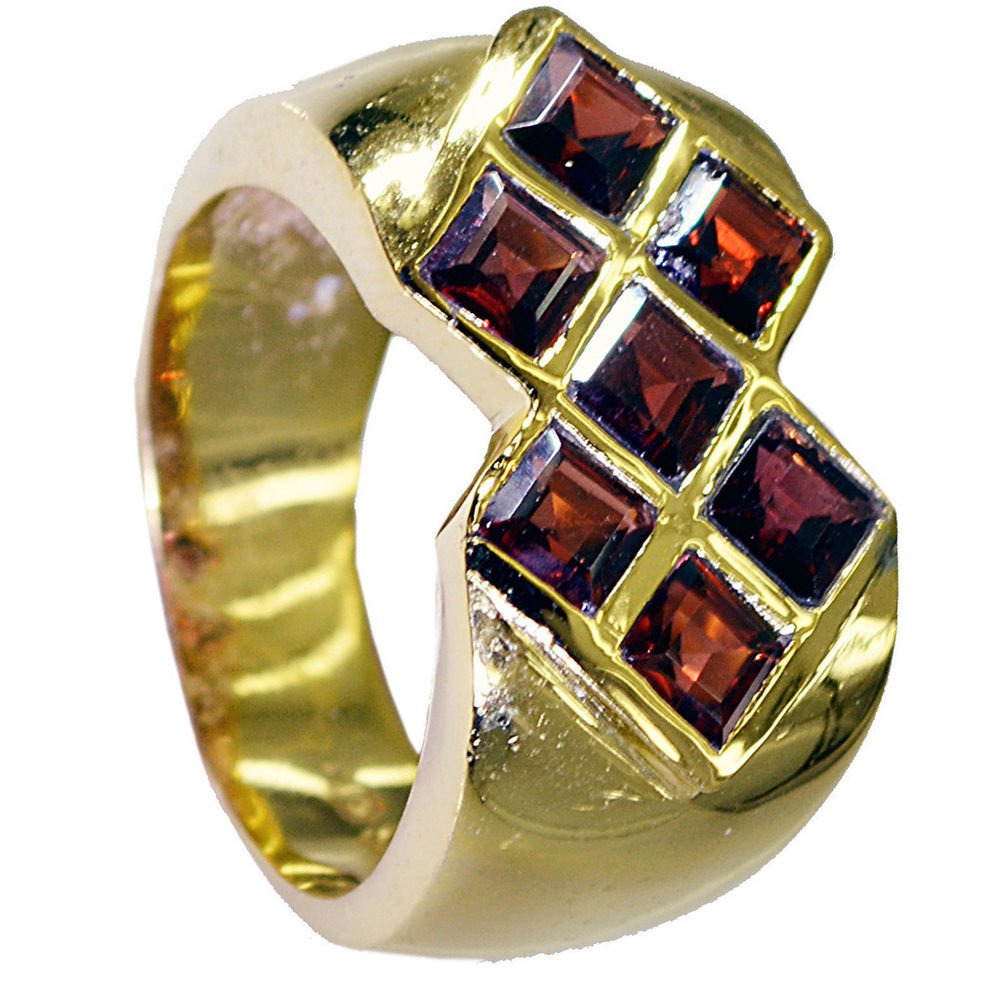 Garnet 18 Kt Gold Plated Ecclesiastical Ring