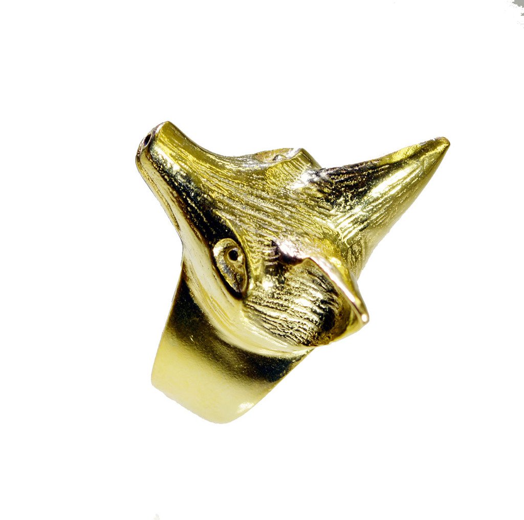 Riyo A Plain 18kt Gold Plated Fox Ring Gprfox70-210002