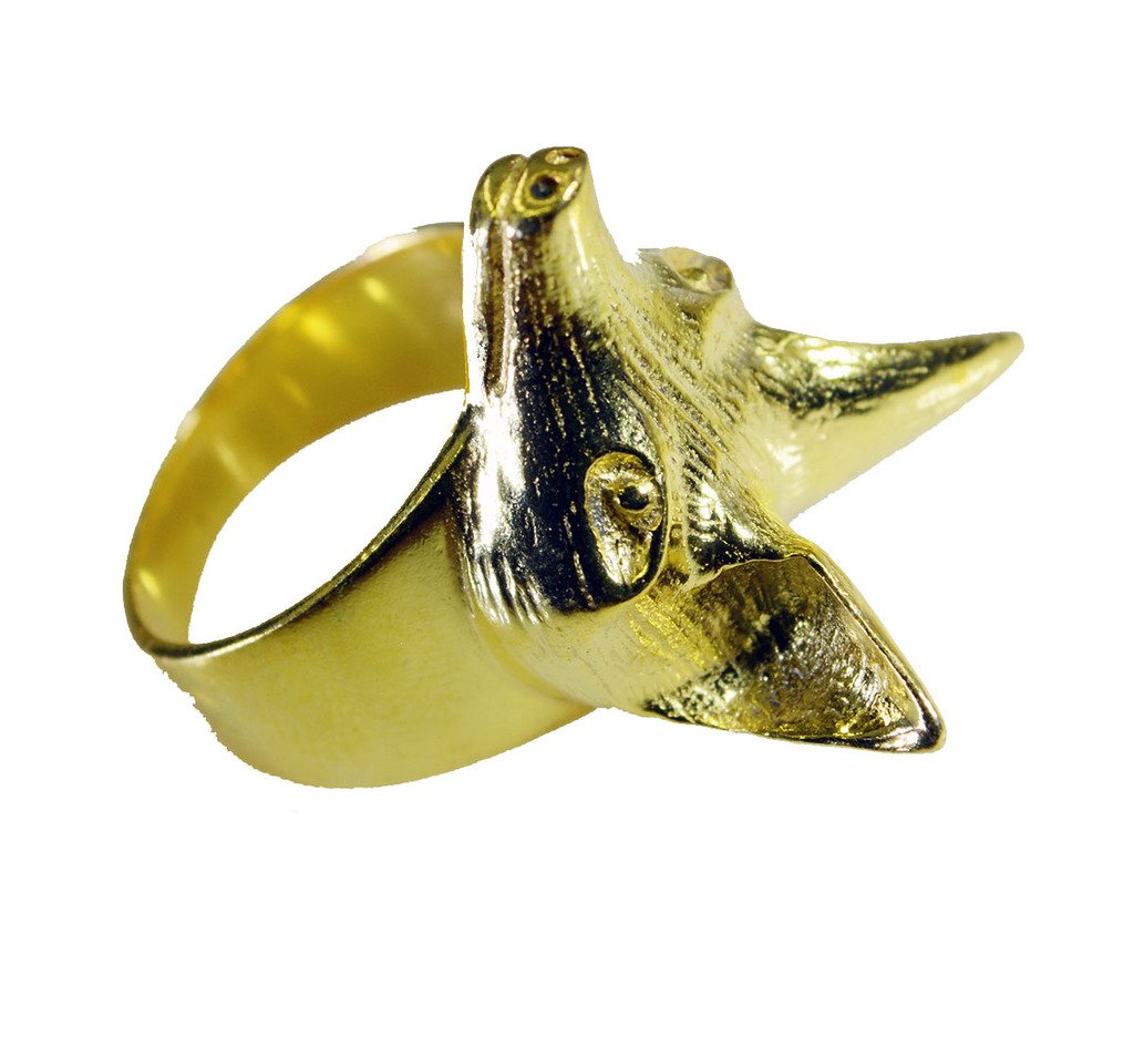 Riyo A Plain 18kt Gold Plated Fox Ring Gprfox70-210002
