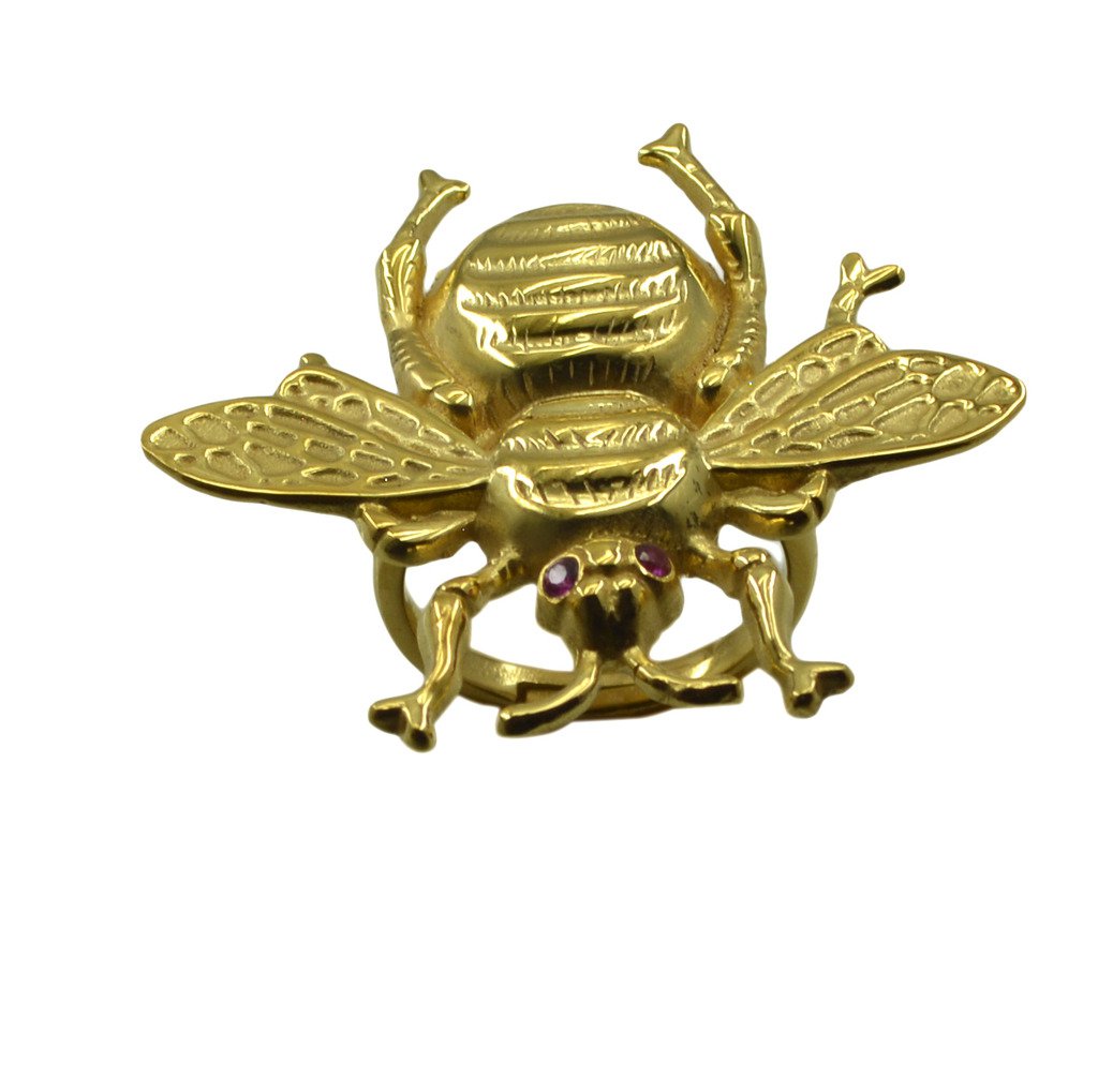 Riyo Gemstone 18kt Gold Plated Fly Ring Gprfly70-200003