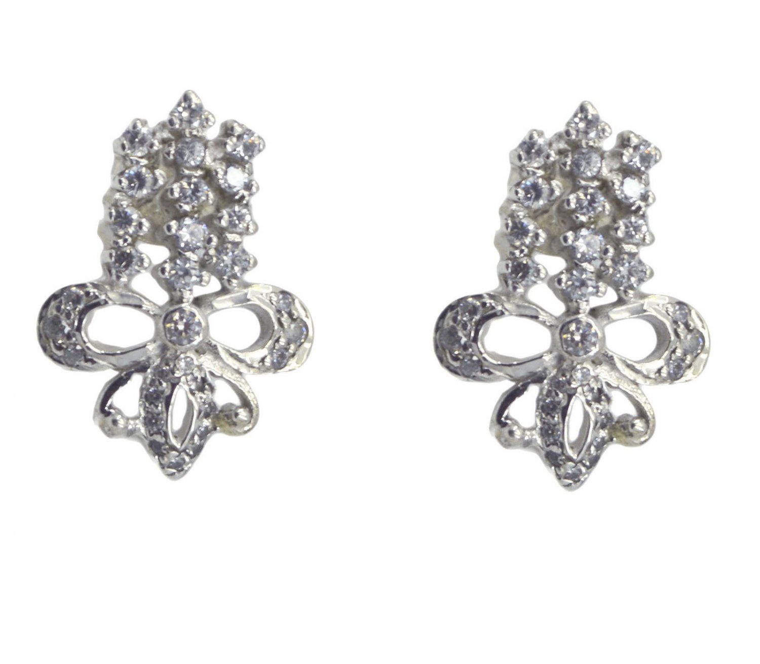 gorgeous white CZ 925 Solid Sterling Silver White Earring genuine ...