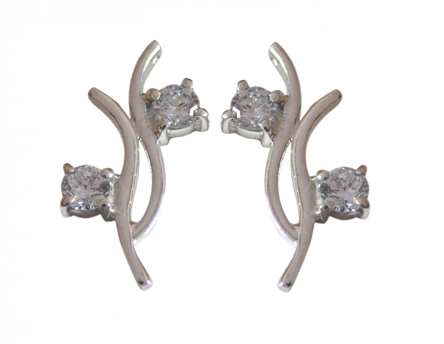 inviting white CZ 925 Solid Sterling Silver White Earring Natural india US