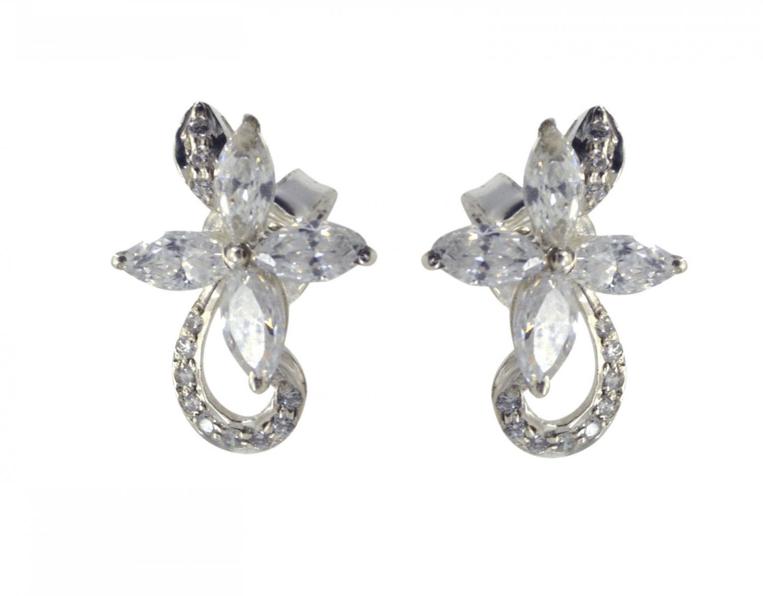 fascinating white CZ 925 Solid Sterling Silver White Earring Natural ...