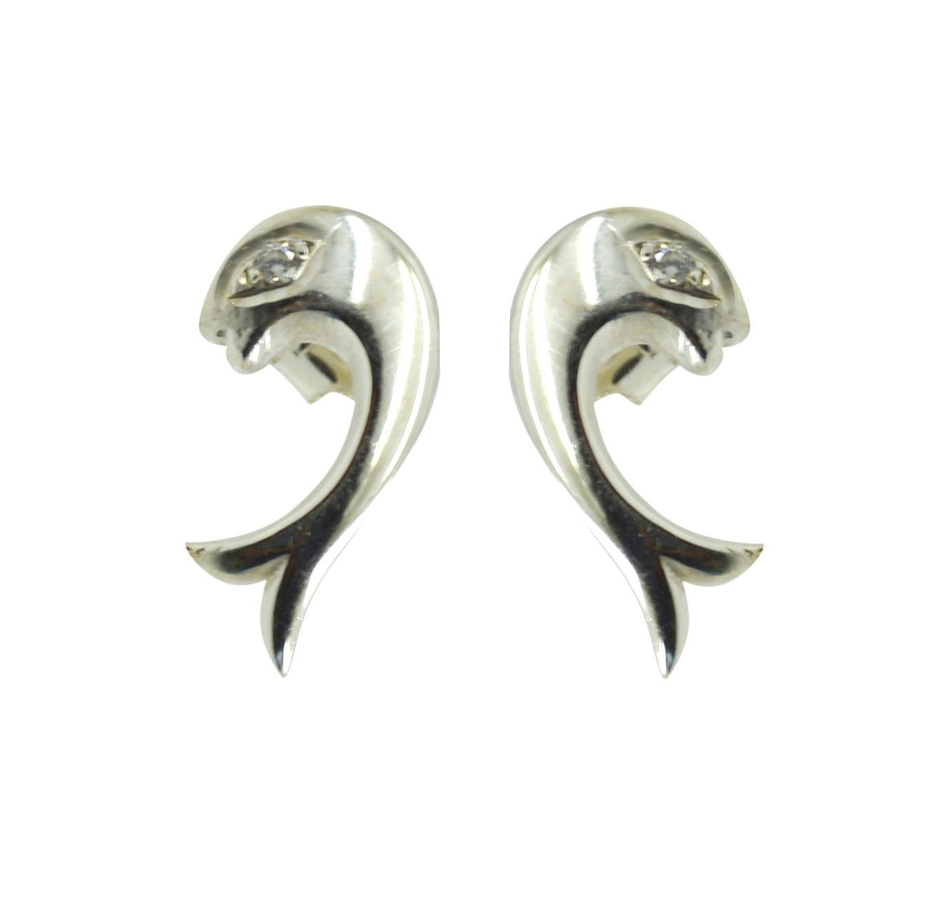 elegant white CZ 925 Solid Sterling Silver White Earring genuine ...