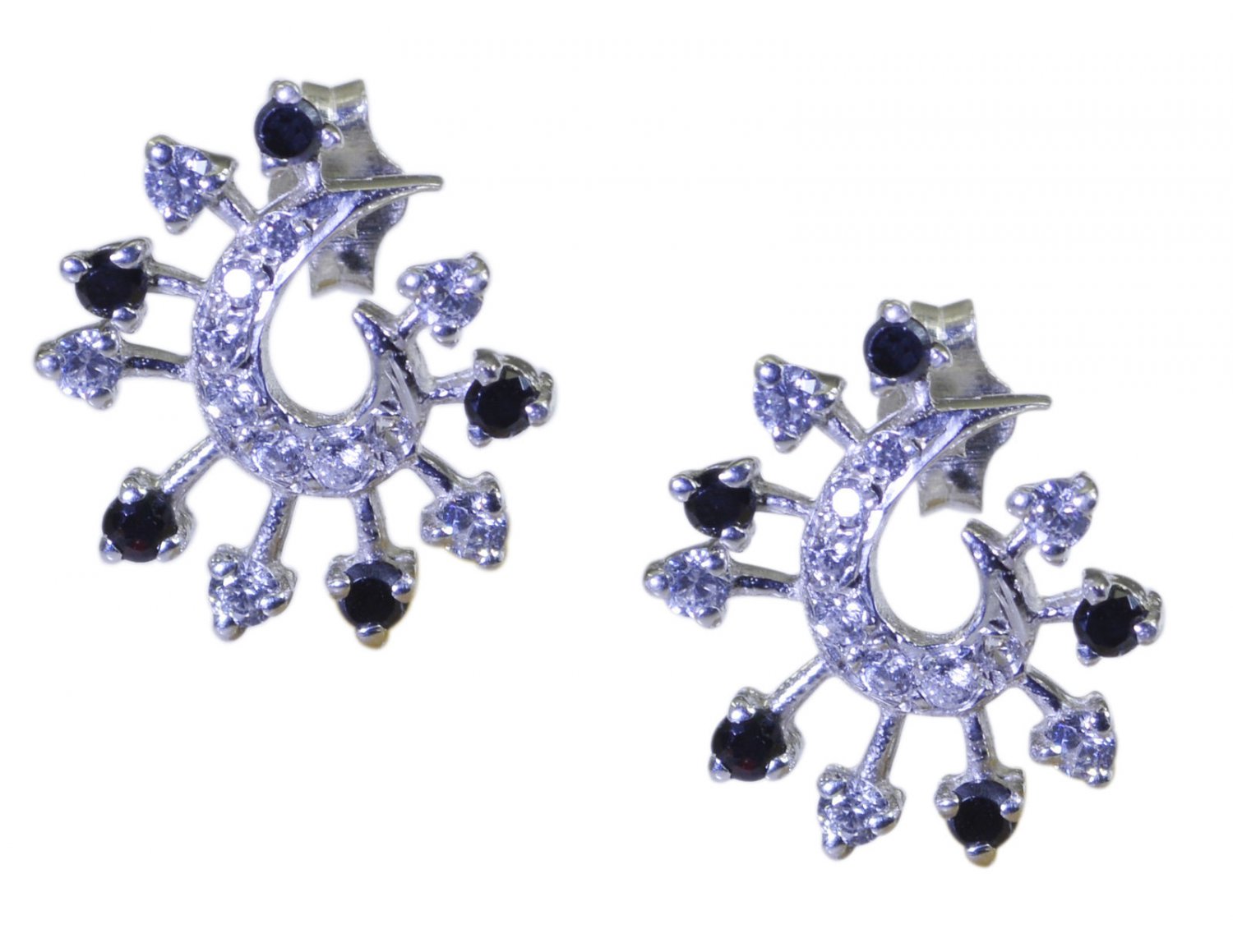 fair Multi CZ 925 Solid Sterling Silver Multi Earring Natural ...