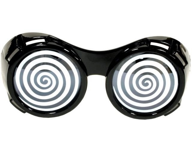 X RAY HYPNO GLASSES Funny Willy Wonka Goggles Mental Hypnotic ESP Spiral