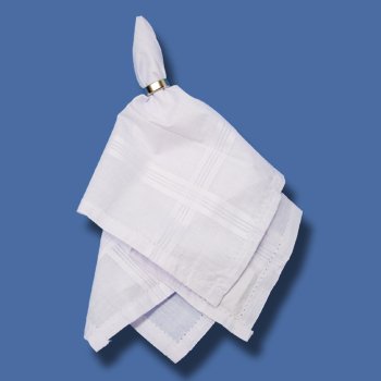 RING VANISHING WHITE HANDKERCHIEF Silk Magic Trick Hanky Hank Cloth ...