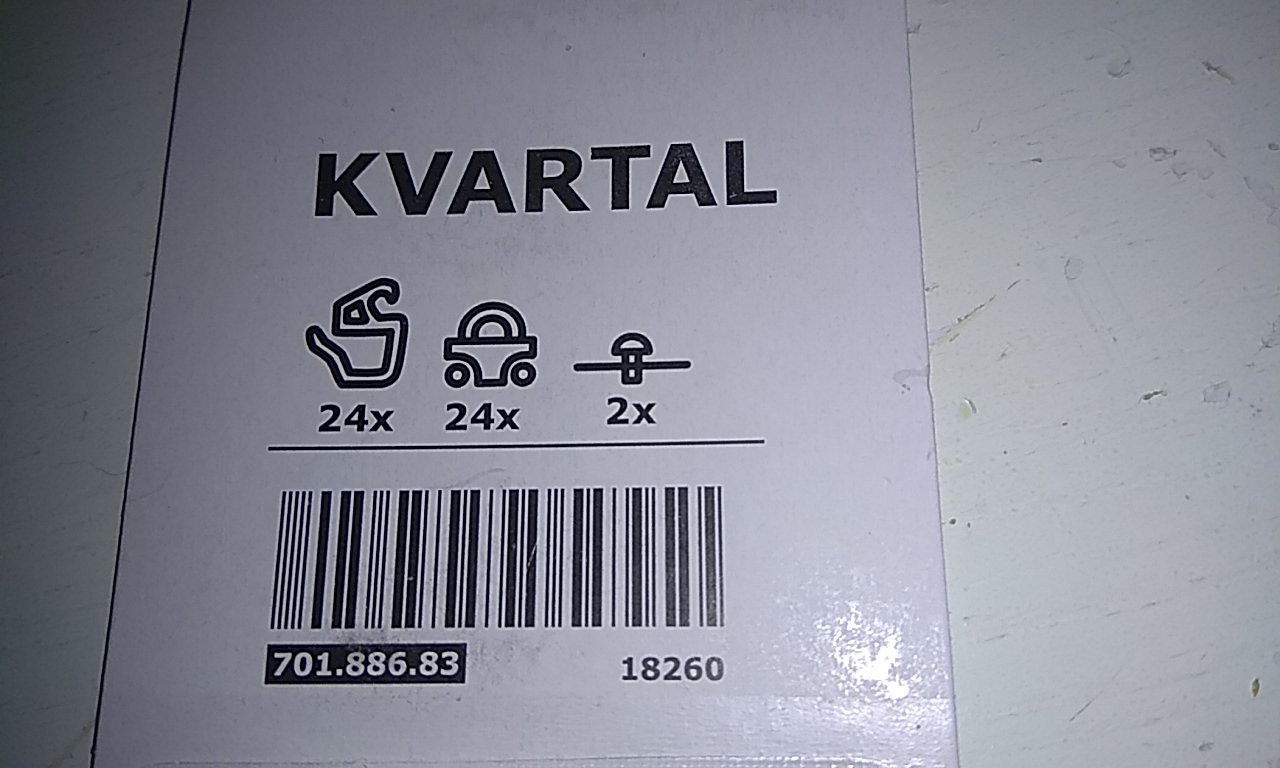 IKEA Kvartal glider + hook 1 pack (24 pieces). For sliding curtains ...