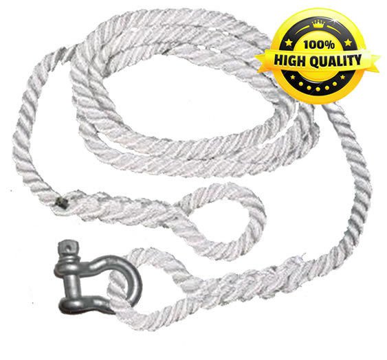 1/2" X 15' Recovery Tow Rope w/ Eyes and Shackle good for ATV-UTVS TS ...