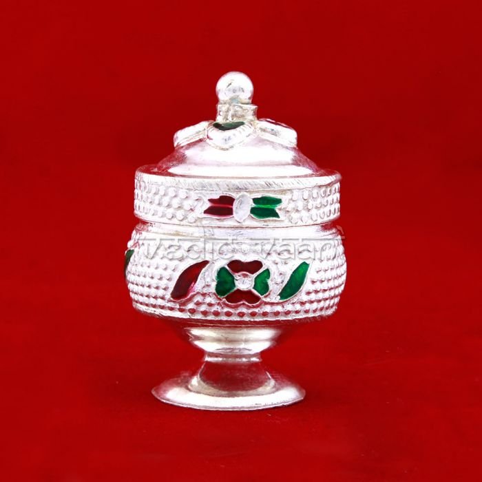 Kumkum Sindoor Container in Pure Silver Buy Online in USA/UK/Europe