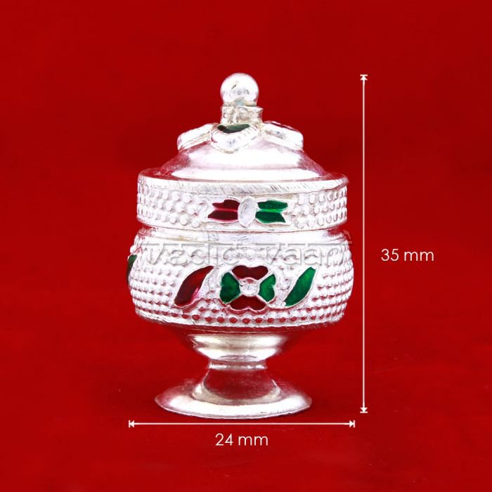Kumkum Sindoor Container in Pure Silver Buy Online in USA/UK/Europe