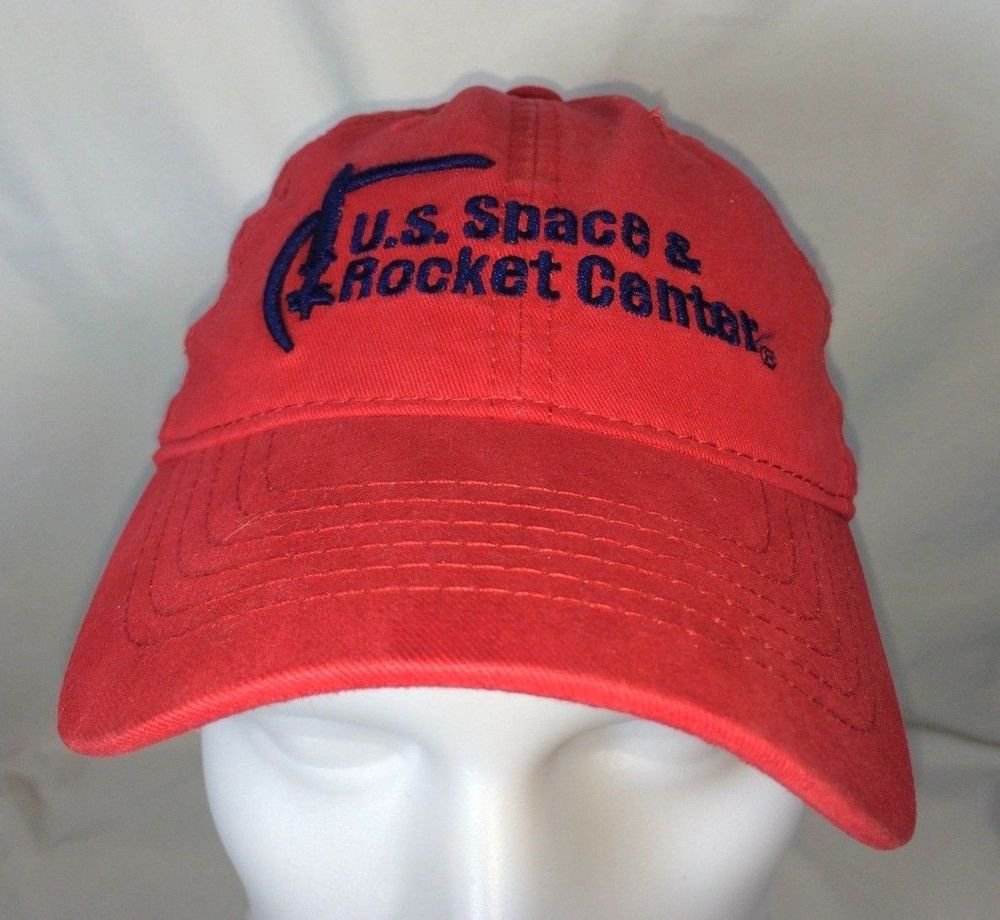 US Space & Rocket Center Ball Cap Hat Red Strap Back