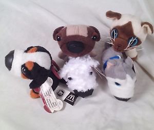 McDonalds Happy Meal Toys The Dog The Cat Plush Key Chains Lot Of 5 ...