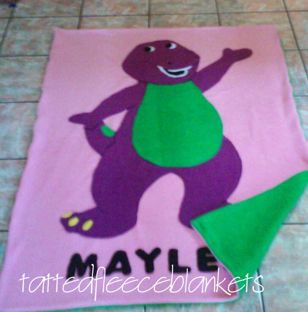 new handmade barney fleece blanket toddler size inspired barney