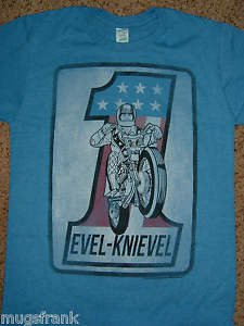 Evel Knievel Daredevil #1 Jump Blue T-Shirt