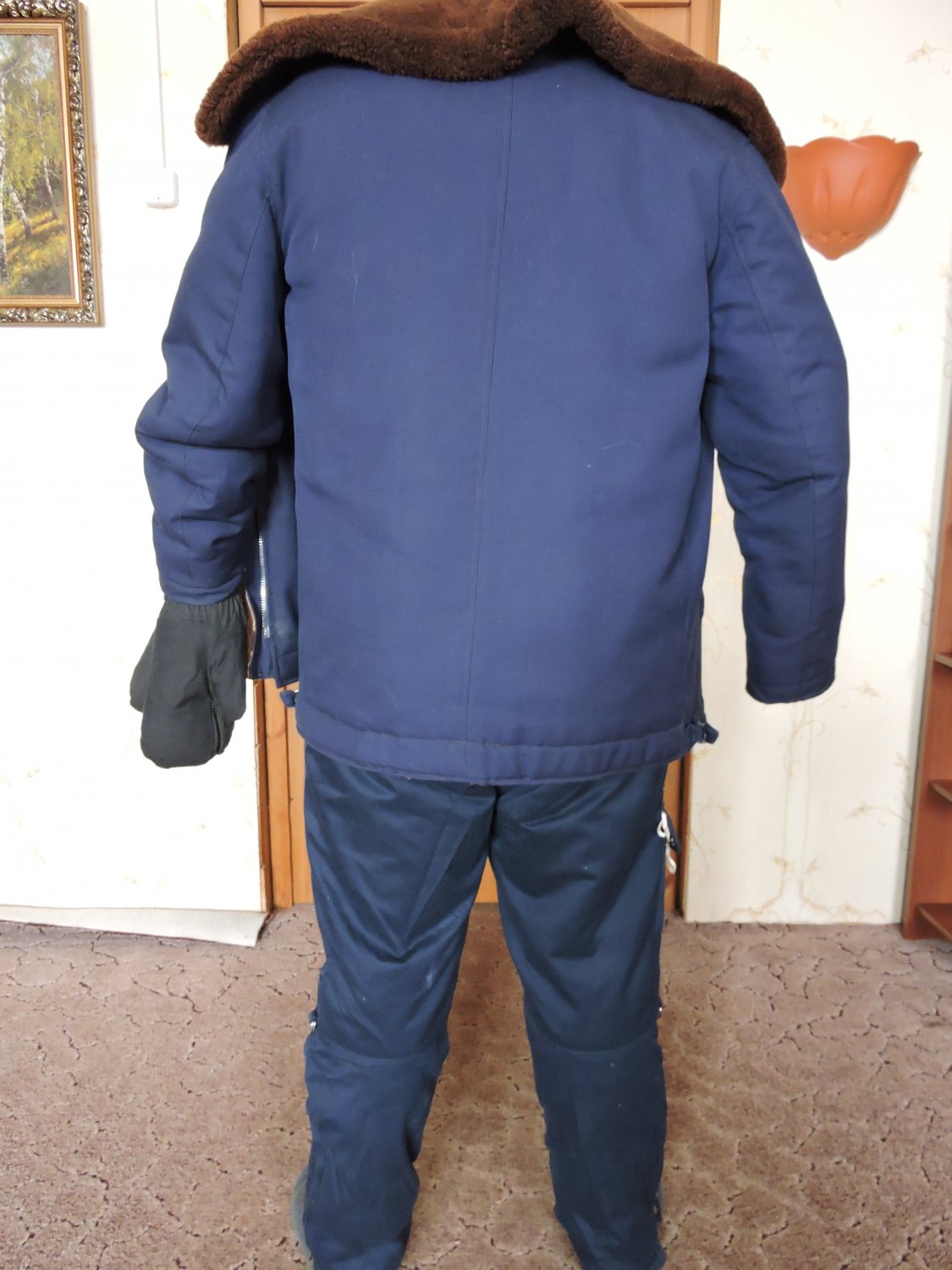 USSR Soviet Pilot Air Force Fur coat Winter Jacket 1975+ Suit Pants Gifted