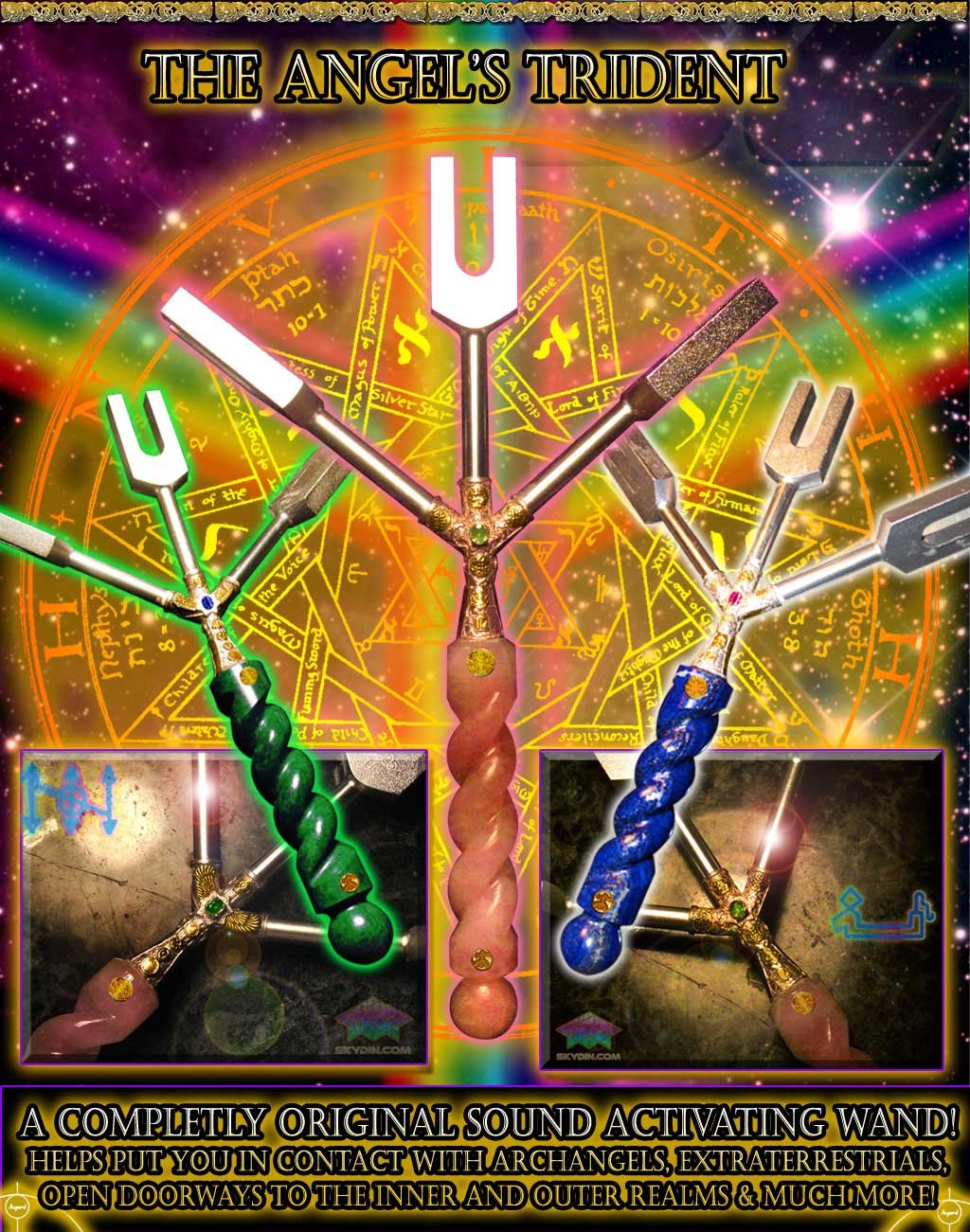 Angel Trident One of a Kind Hand-Made Sterling Sound Healing Wand ...