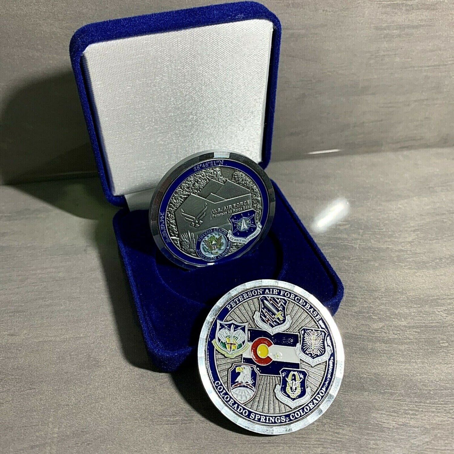 U.S. SPACE FORCE/COMMAND Challenge Coin PETERSON AFB COLORADO Large ...