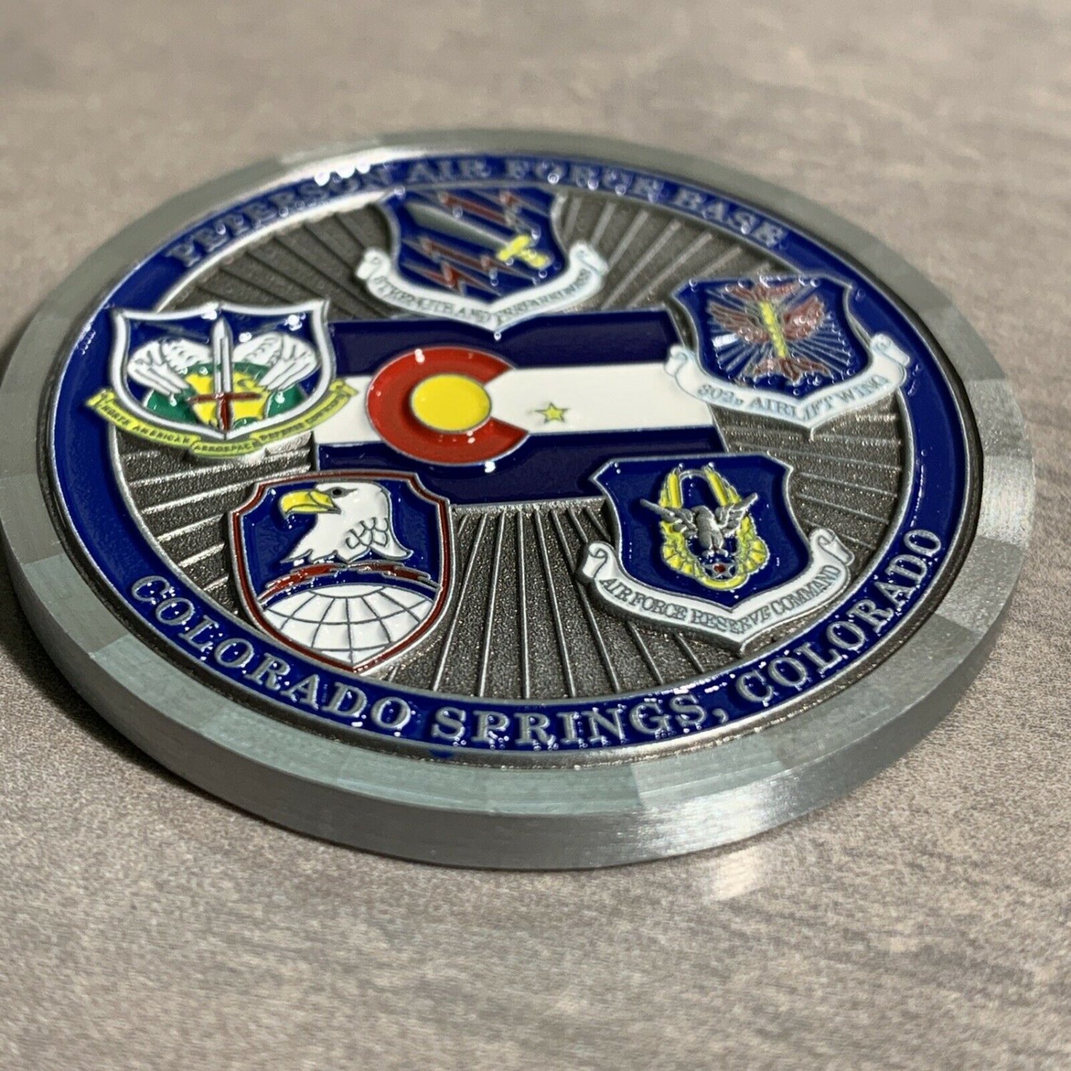 U.S. SPACE FORCE/COMMAND Challenge Coin PETERSON AFB COLORADO Large ...