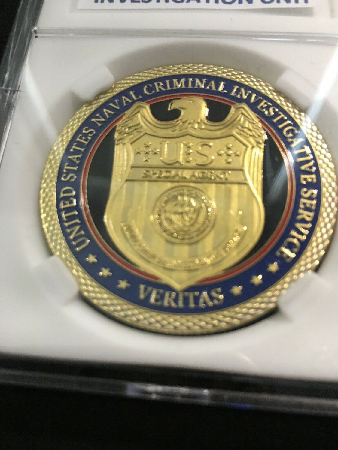US NAVY NCIS Challenge Coin CRIMINAL INVESTIGATION SERVICE NCIS USN N-8