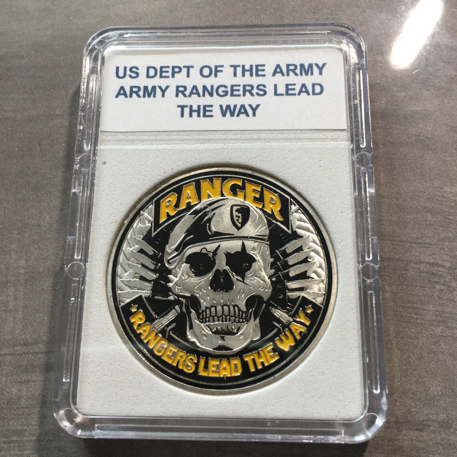 RANGERS Challenge Coin -US Army Rangers Lead The Way-w/ Case A-21