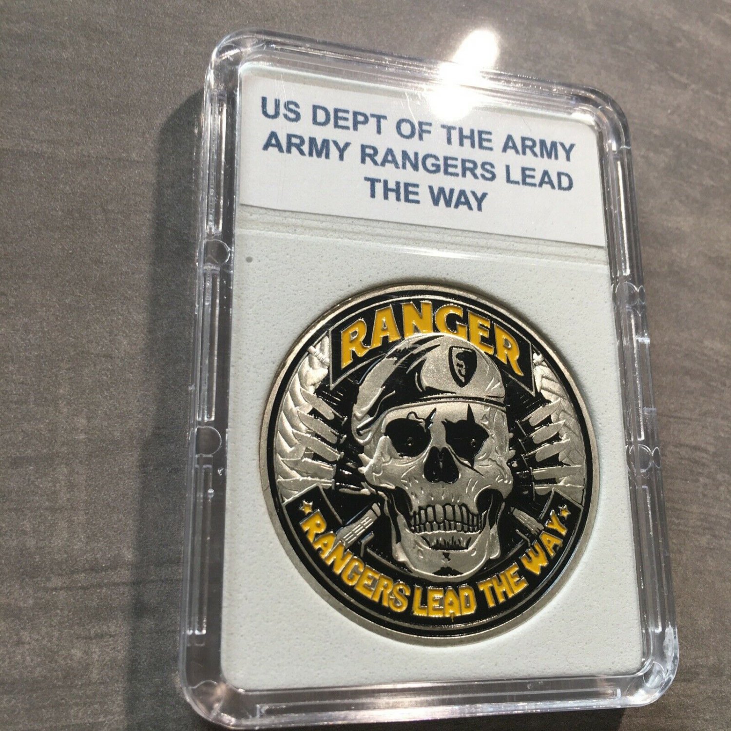 RANGERS Challenge Coin -US Army Rangers Lead The Way-w/ Case A-21