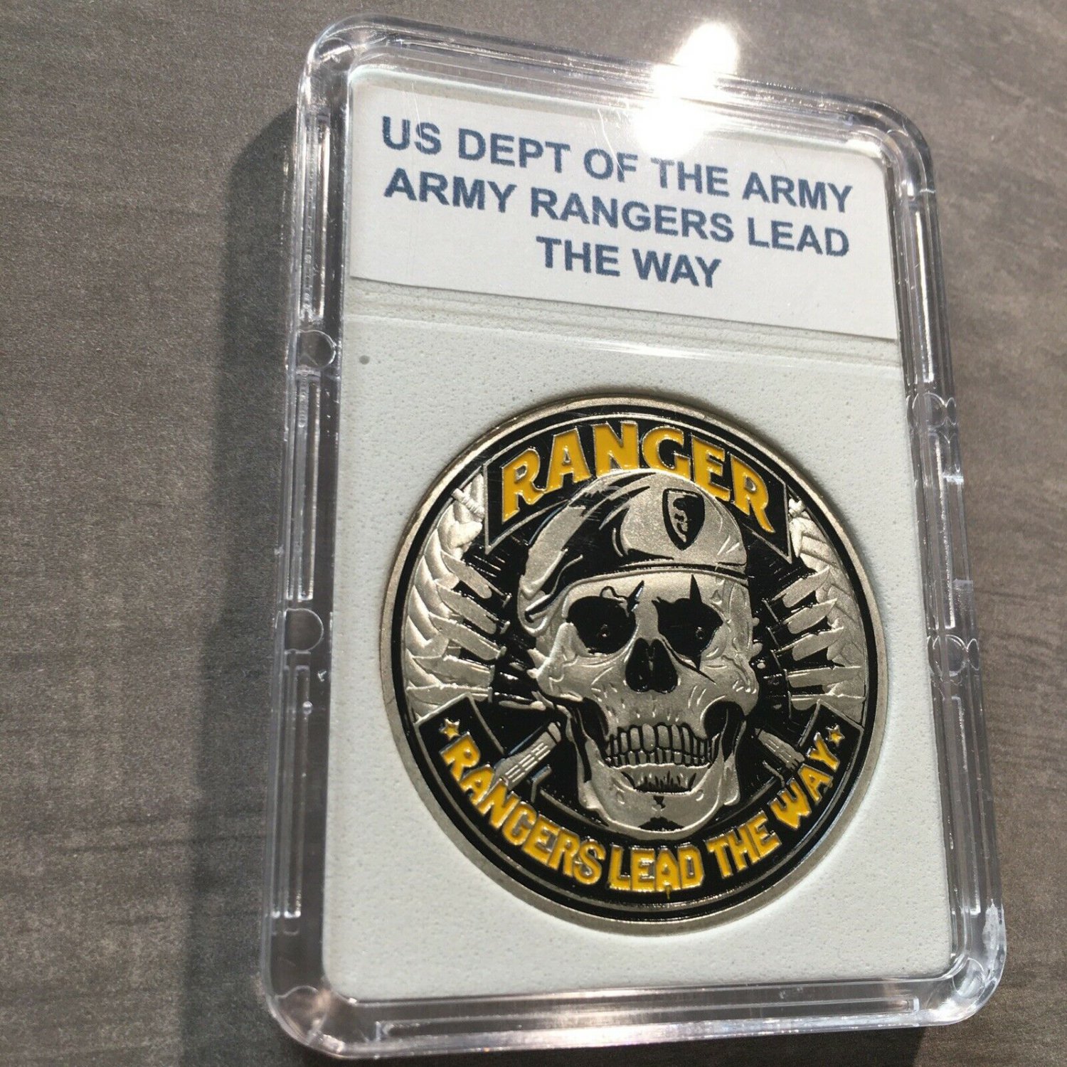 RANGERS Challenge Coin -US Army Rangers Lead The Way-w/ Case A-21