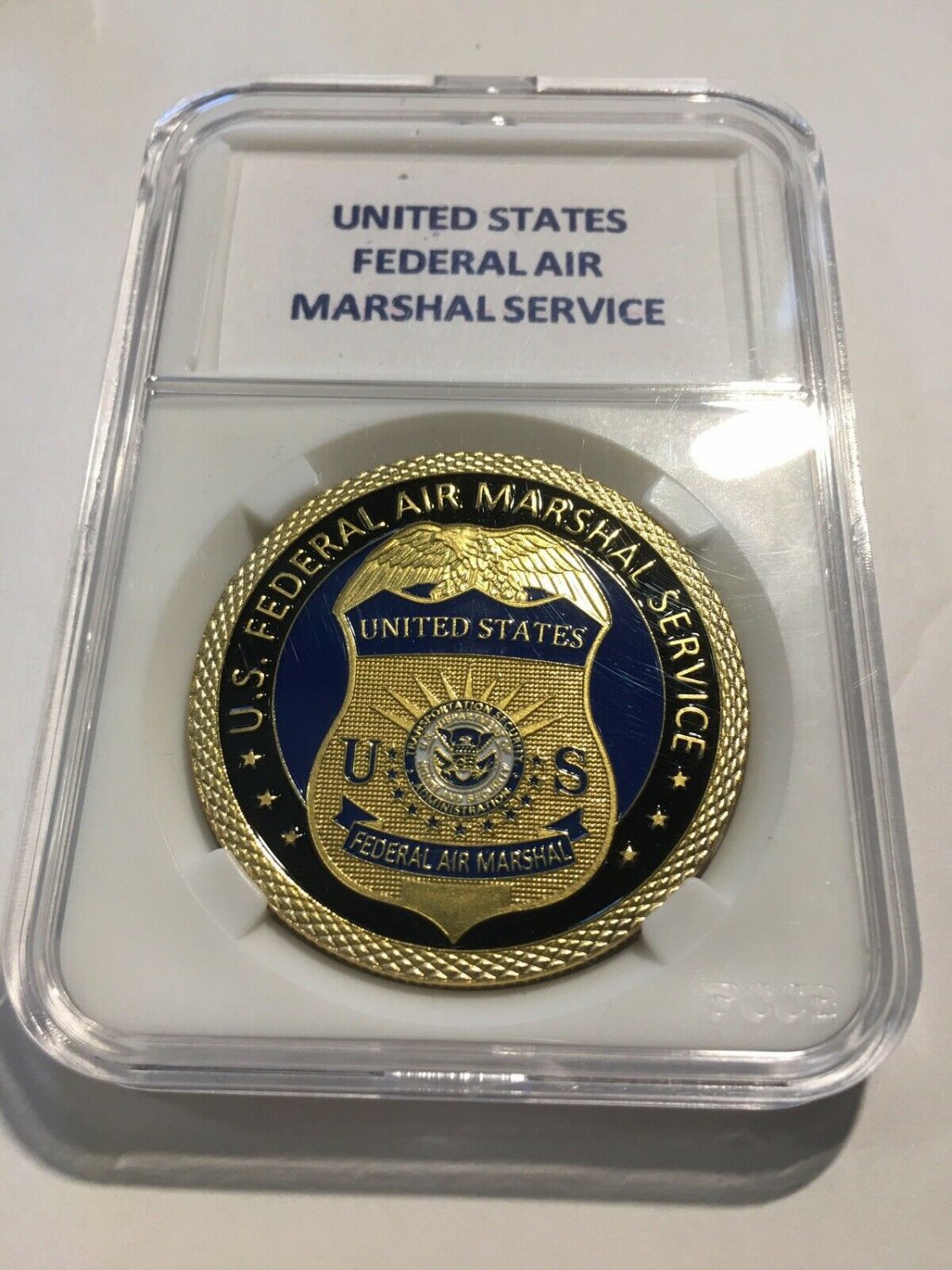 Federal Air Marshal Challenge Coin 40mm with coin slab G23
