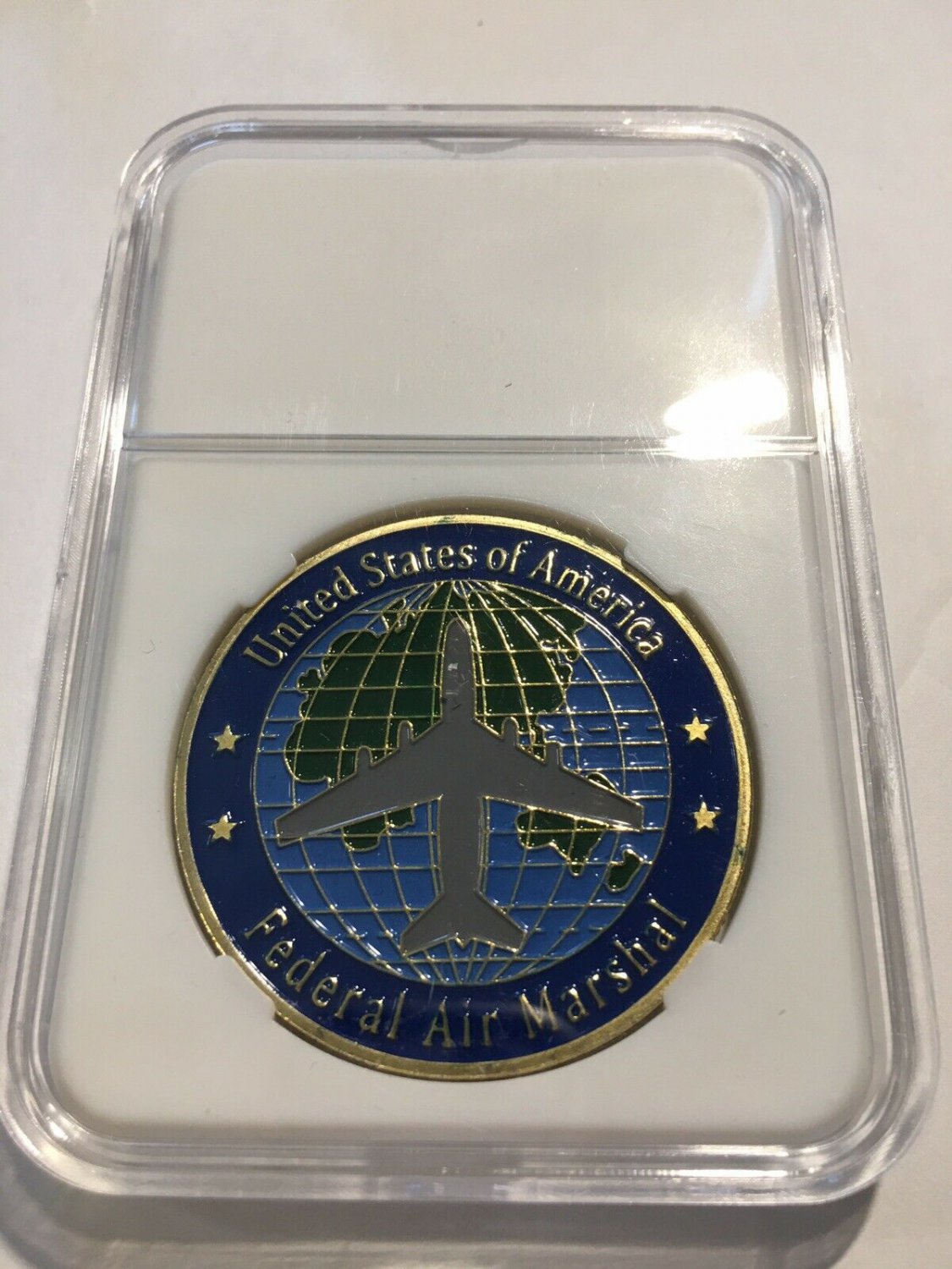 Federal Air Marshal Challenge Coin 40mm with coin slab G23