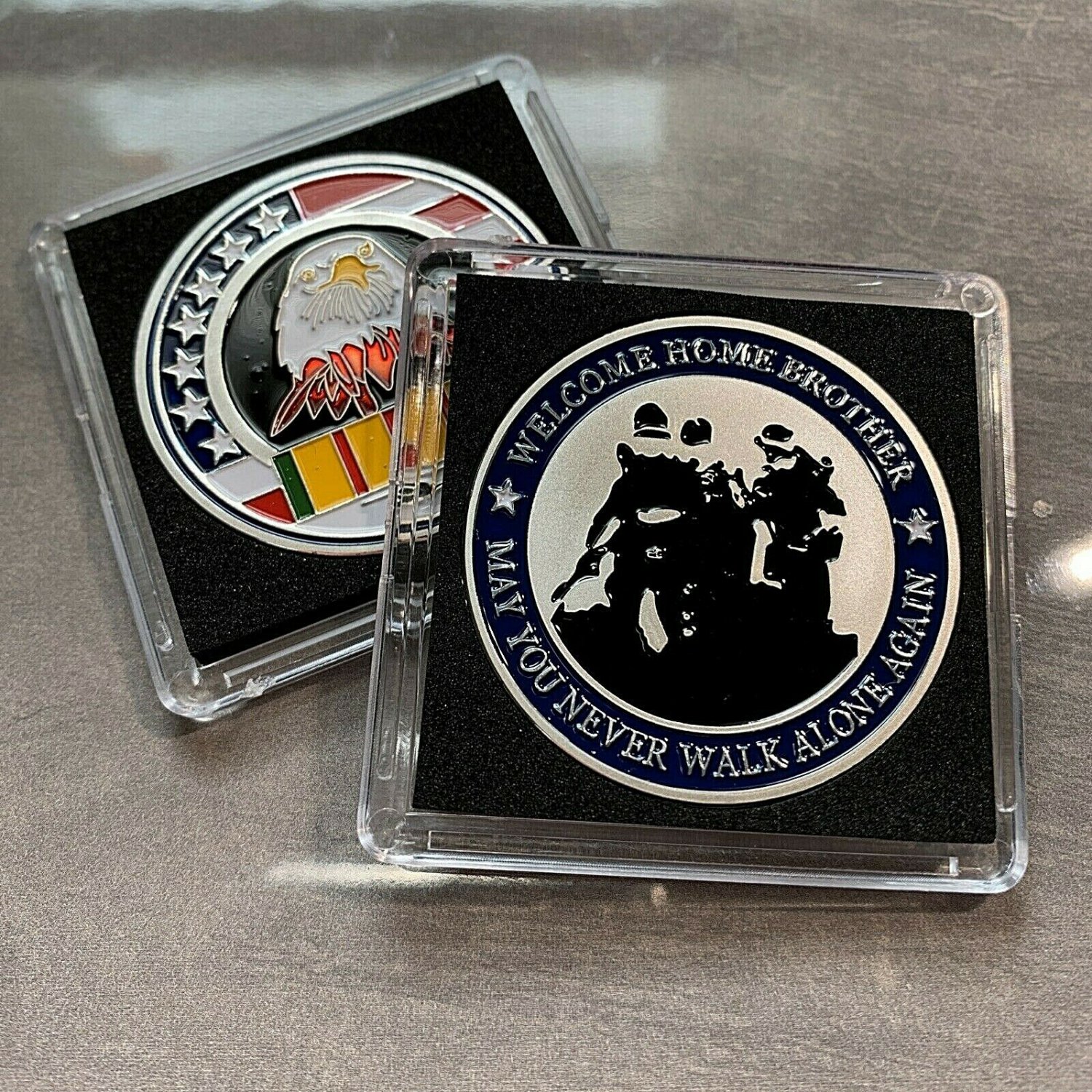 US Military Challenge Coin "Welcome Home Brother" USMC USN ARMY USAF USCG