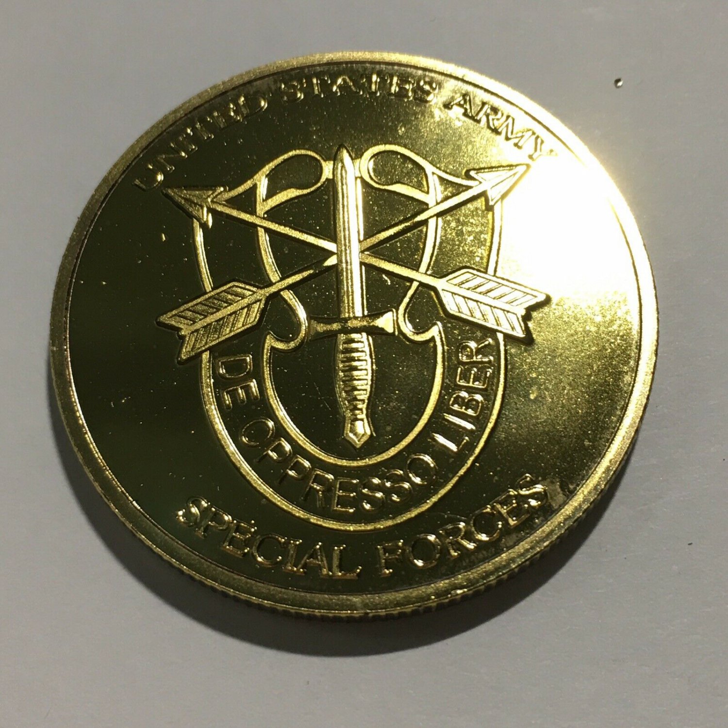 United States Army Special Forces Colorized GOLD FINISH Challenge Coin ...